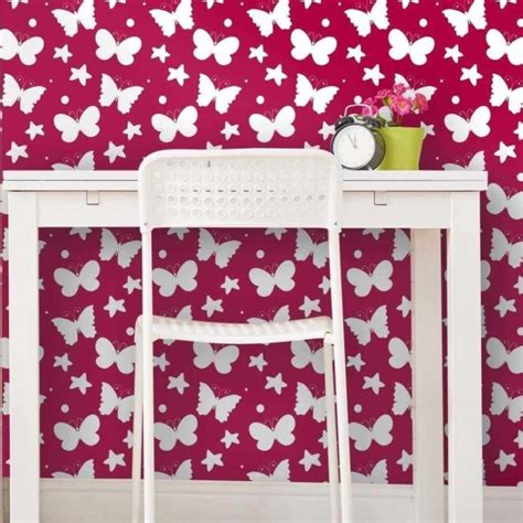 Papel De Parede Adesivo Borboletas Rosa 19