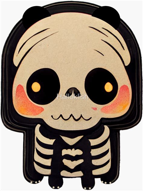 Cute Panda Skeleton Sticker For Sale By Halloklish Redbubble