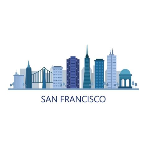 San Francisco Skyline Illustrated On Background 1983708 Vector Art At