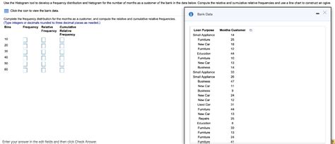 solved use the histogram tool to develop a frequency