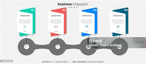 라인 스텝 인포그래픽 4가지 옵션 워크플로 다이어그램 숫자 인포그래프 선 아이콘이 있는 프로세스 단계 차트 정보 벡터 개념입니다