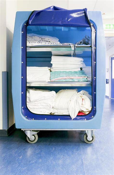 Hospital Linen Trolley By Lewis Houghton Science Photo Library