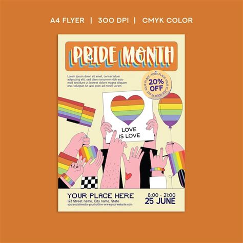 Pride Month Celebration Flyer Premium Psd