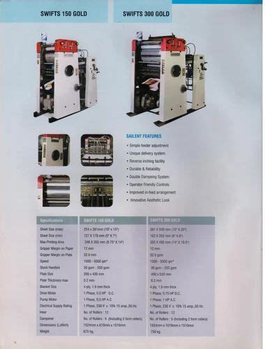 New Automatic Swift Gold Offset Printing Machines At Piece In Indore