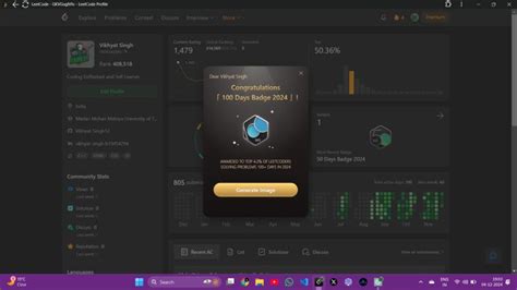 100daysofcode Leetcode Problemsolving Datastructures Algorithms Consistency Growthmindset