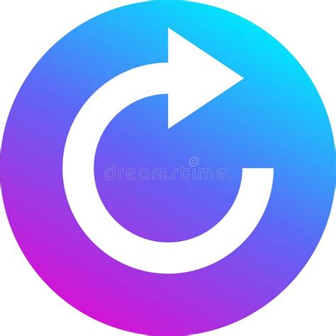 Circular Arrow Rotating Clockwise On A Vibrant Gradient Background
