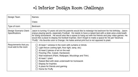 22 Interior Design Client Scenario Spec Sheets Updated 2025 By Jacy