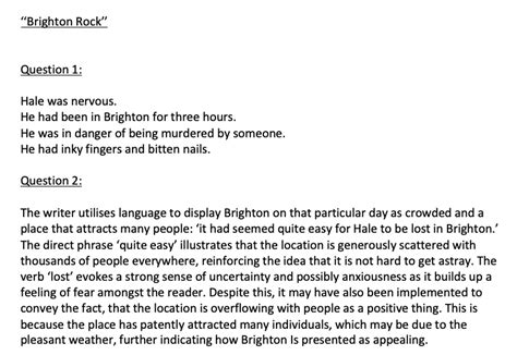 Gcse English Language Paper 1 Grade 9 Model Answer Teaching Resources