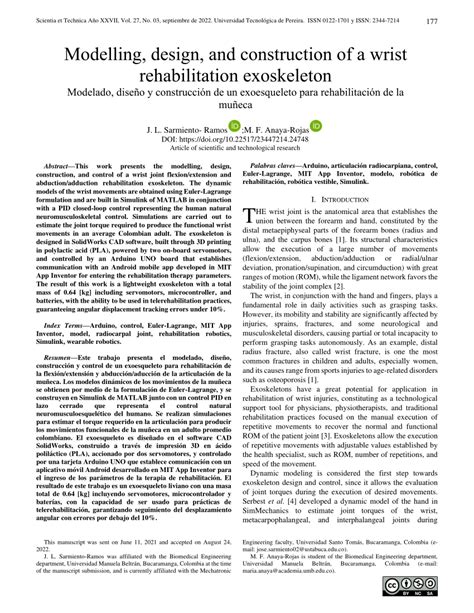 Pdf Modelling Design And Construction Of A Wrist Rehabilitation Exoskeleton