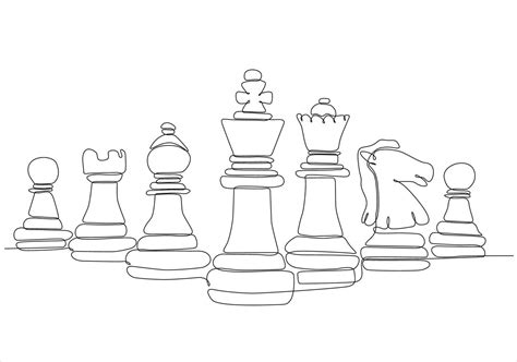 Continuous Line Drawing Chess Vector Illustration 10519232 Vector Art At Vecteezy