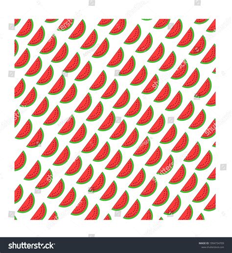 Repeatable Watermelon Slice Patern Background Design Stock Vector
