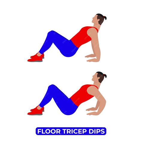 Premium Vector Vector Man Doing Floor Tricep Dips Bodyweight Fitness