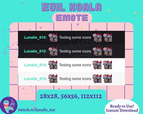 Koala Bear Emote For Twitch Discord Youtube Evil Koala Emote For