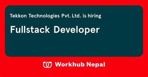 Workhub Nepal On Linkedin Fullstack Developer