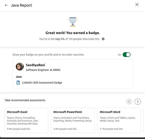Sandhyarani Doti On Linkedin Linkedinskillassessment Badge Java