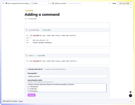 Create Doc From Code Snippets With Ai Swimm Developer Community