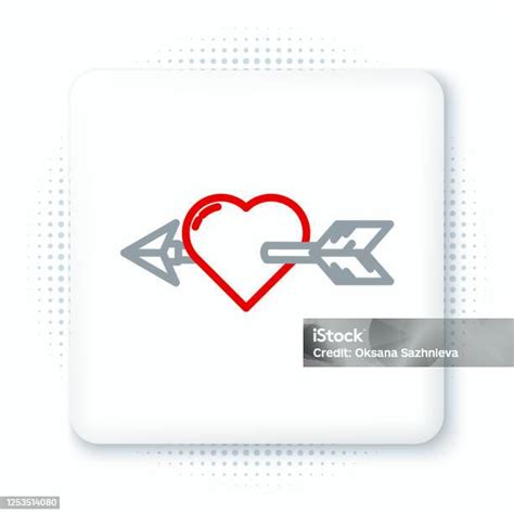 흰색 배경에 격리 된 하트와 화살표 아이콘라인 아무 르 기호 사랑 기호 발렌타인 기호 다채로운 개요 개념 벡터 개념에 대한 스톡 벡터 아트 및 기타 이미지 Istock