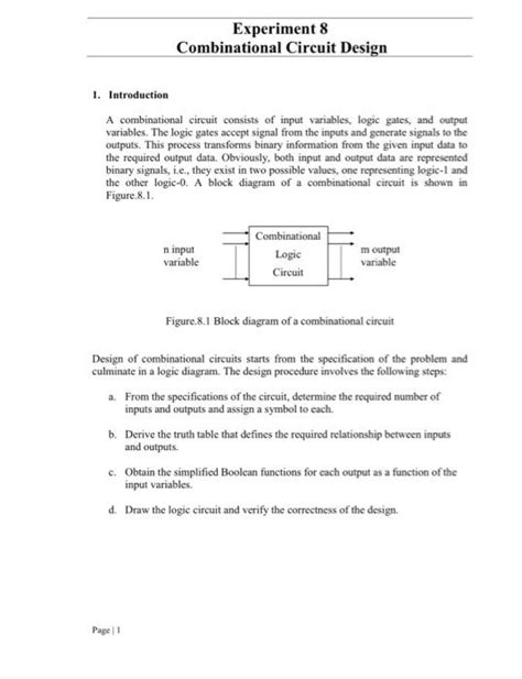Solved Experiment Combinational Circuit Design Chegg
