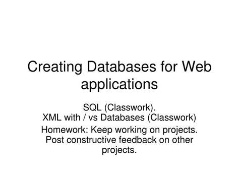 Ppt Creating Databases For Web Applications Powerpoint Presentation