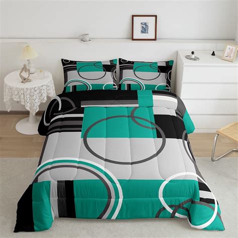 Modern Circles Swirls Bedding Twin Size Geometric Spiral