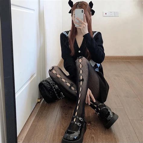 🎀 Cute White Or Black Handmade Tights Lolita Depop