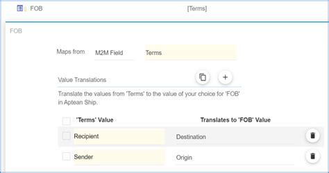 Mapping M2m Fields Aptean Ship