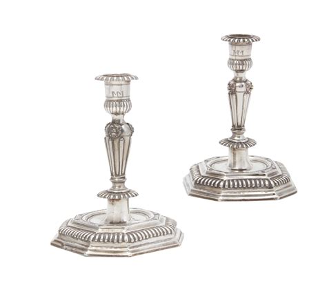 Lot A Pair Of German Silver Candlesticks Makers Mark Ibs Augsberg