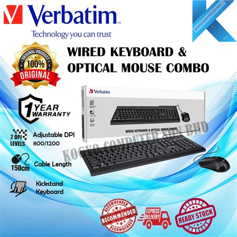 Verbatim 66630 Wired USB Keyboard Mouse Combo Shopee Malaysia
