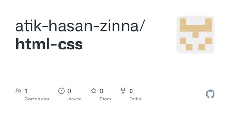 GitHub Atik Hasan Zinna Html Css