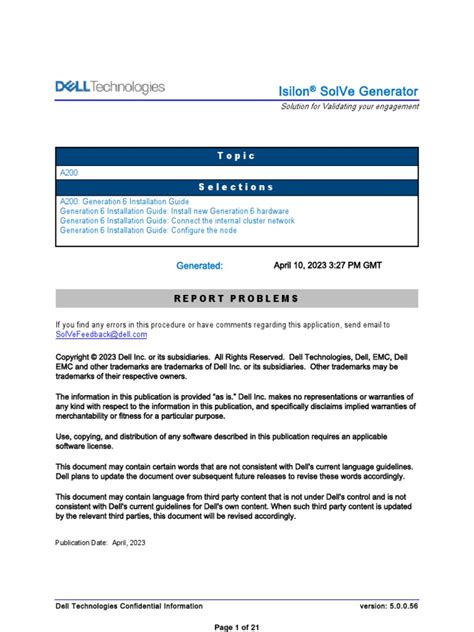 Isilon Powerscale A200 Generation 6 Installation Guide Pdf