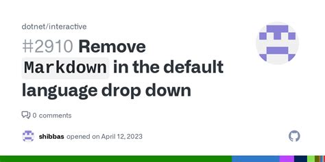 Remove `markdown` In The Default Language Drop Down · Issue 2910
