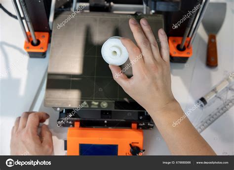Closeup Man Checking Printer Process Making Things Printer Laboratory Stock Photo Dmyrto Z