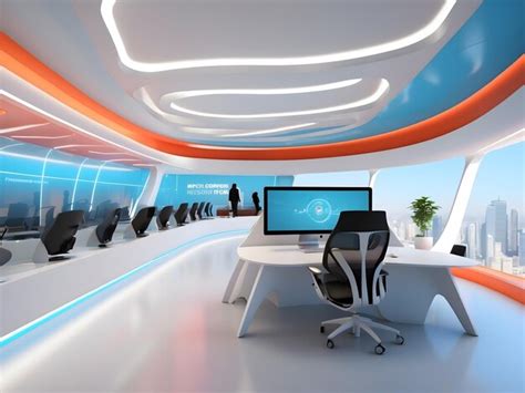 premium photo hightech futuristic visualization of a software services company s office space