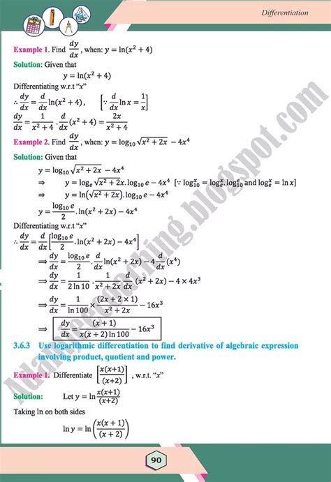 Adamjee Coaching Differentiation Mathematics Class 12th Text Book