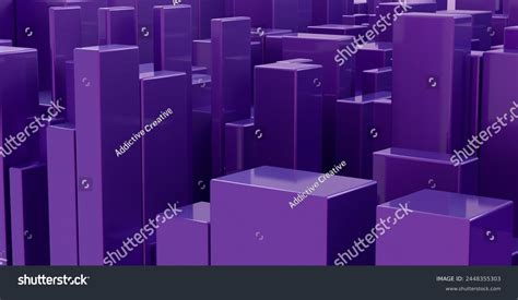 Array Purple Geometric Cubes Organized Grid стоковая иллюстрация