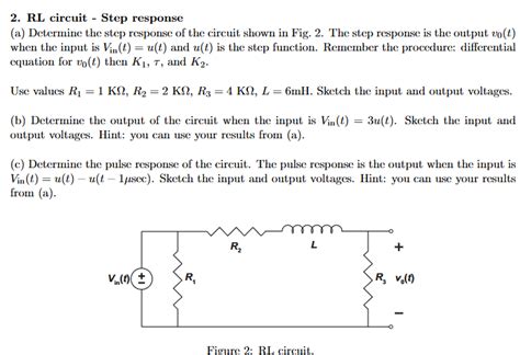 Solved RL Circuit Step Response A Determine The Step Chegg Com