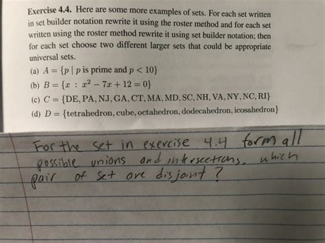 Exercise 44 Here Are Some More Examples Of Sets