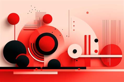 Premium Photo Red Abstract Background With Geometric Forms