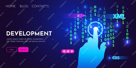 Premium Vector Web Development Coding And Programming Futuristic