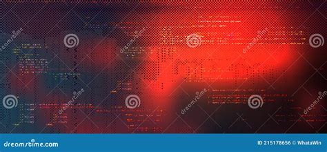 Abstract Technology Binary Code Dark Red Background Stock Vector