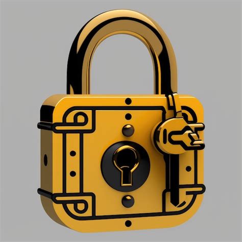Premium Ai Image A Yellow Padlock With A Key On It