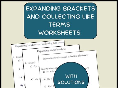 Expanding Brackets And Collecting Like Terms Worksheets With Solutions Teaching Resources