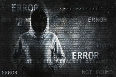 Premium Photo Hacker On Abstract Error Background Hacking And Phishing Concept Double Exposure