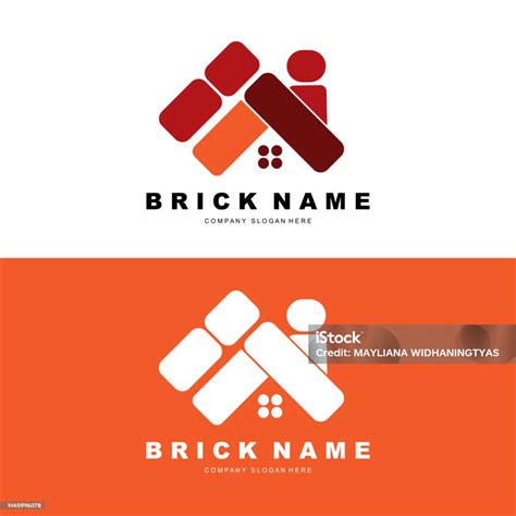 Bricks Logo Design Material Stone Illustration Vector Building