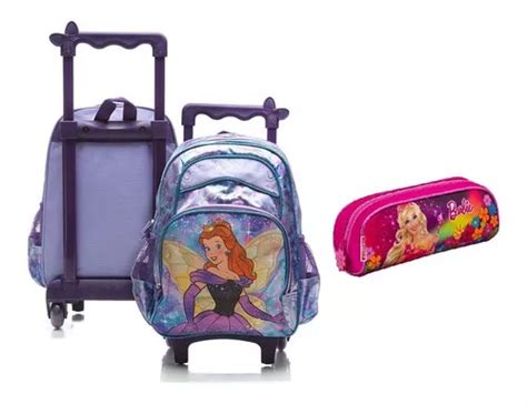Mochila Escolar Con Funda Rodinha Princess Y Barbie Princess Mercadolibre