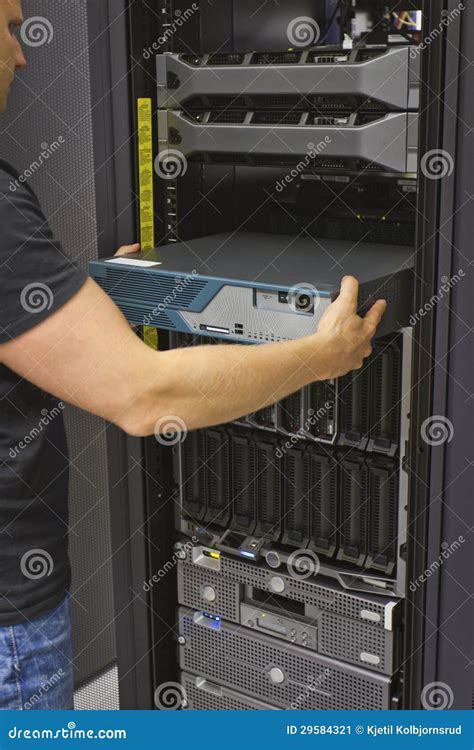 Install Network Router Stock Image Image Of Tshirt Adult