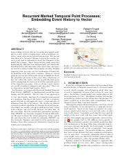 Recurrent Marked Temporal Point Processes Modeling Event Data Course Hero