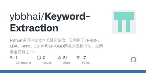 Keyword Extraction Tf Idf And Lda Py At Master · Ybbhai Keyword Extraction · Github