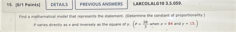 solved [0 1 ﻿points]previous answerslarcolalg10 3 5 059 find
