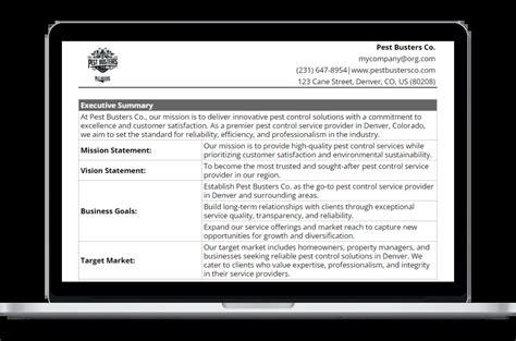 Pest Control Business Plan Template Housecall Pro